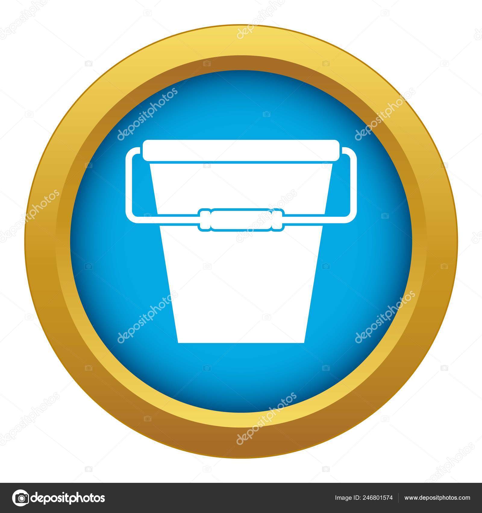 Empty bucket icon blue vector isolated Stock Vector Image by ...