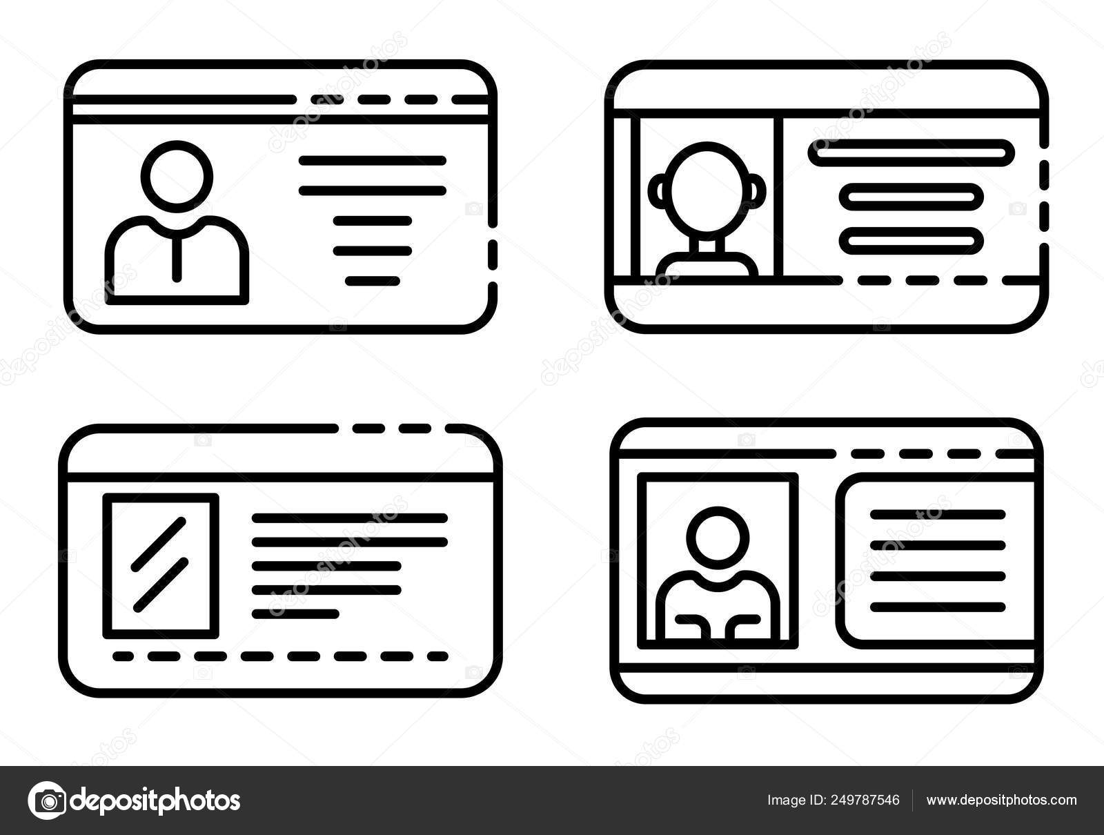 Driver license icons set, outline style Stock Vector Image by ...