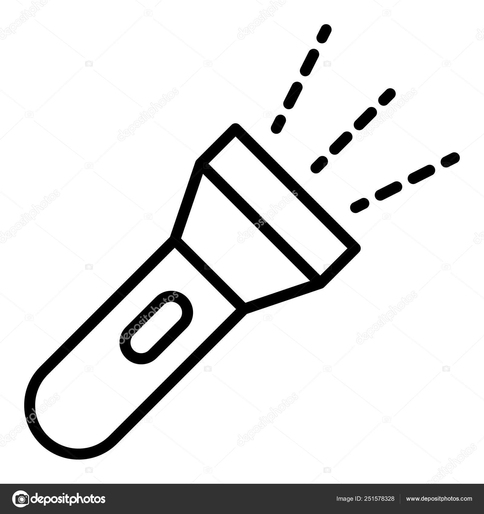 Police flashlight icon, outline style Stock Vector Image by ©ylivdesign ...