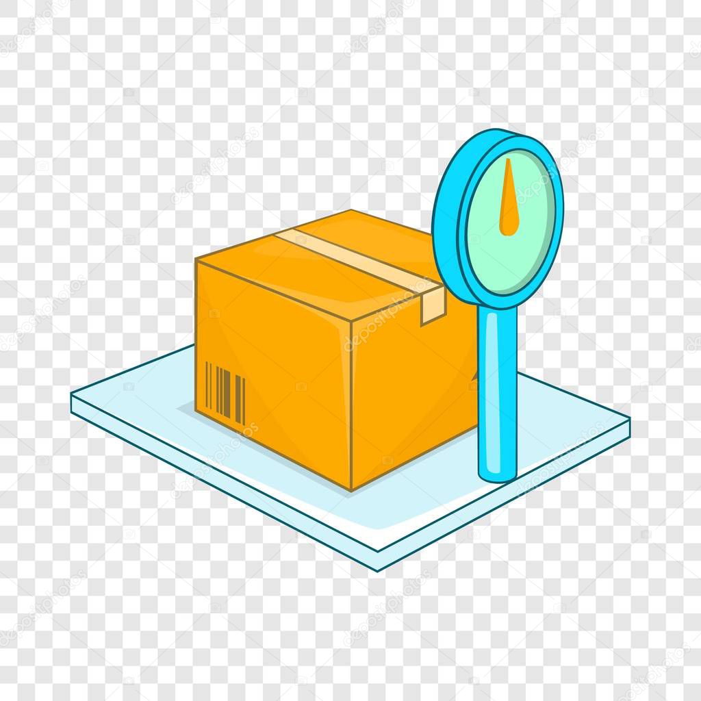 Básculas para pesar el icono de mercancías, estilo de dibujos animados 2024