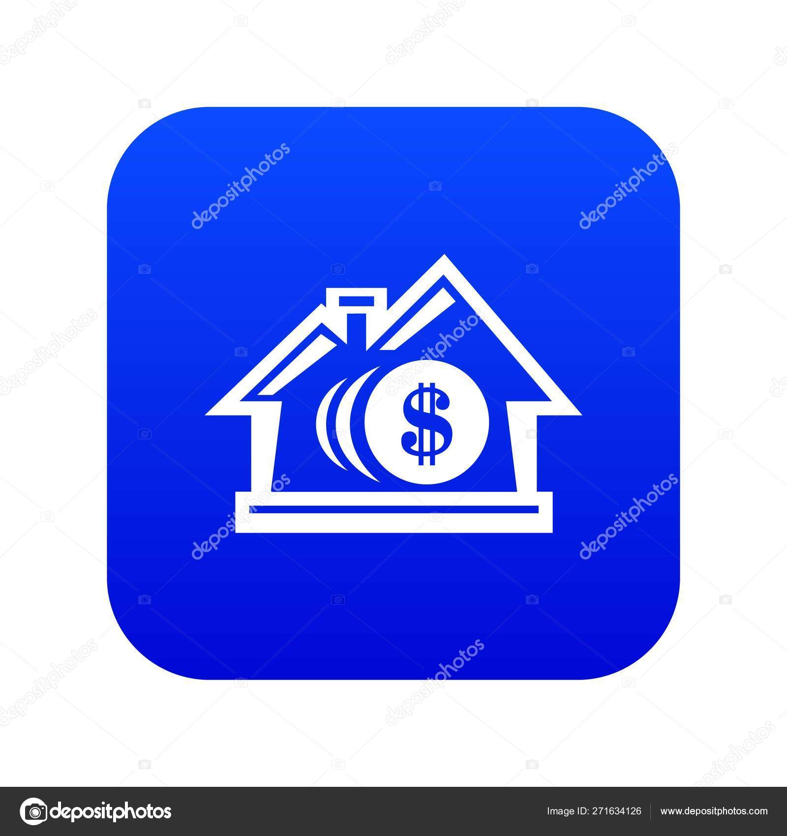 Bank icon blue vector Stock Vector by ©ylivdesign 271634126
