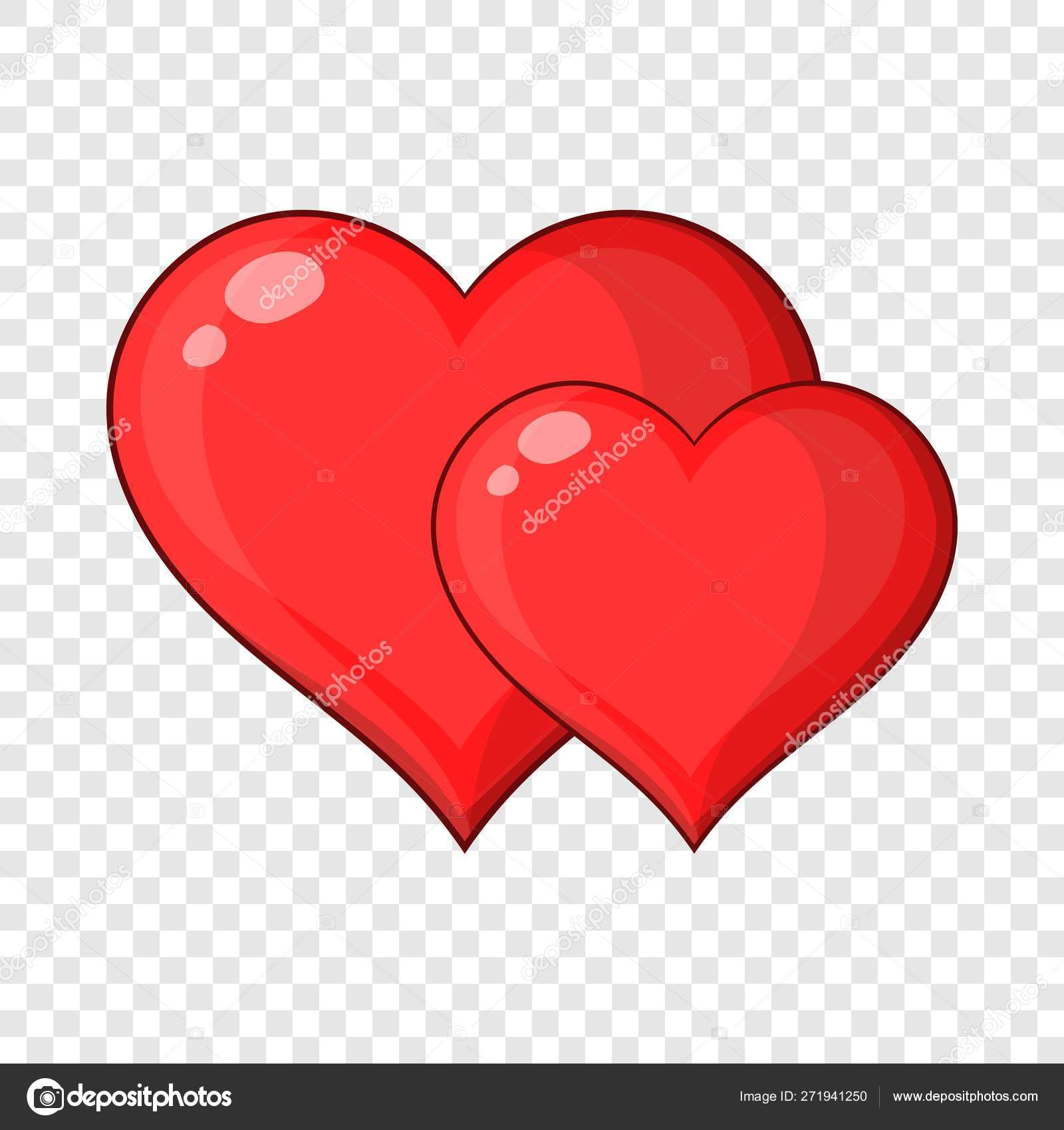 Dos corazones rojos icono, estilo de dibujos animados Vector de stock ...