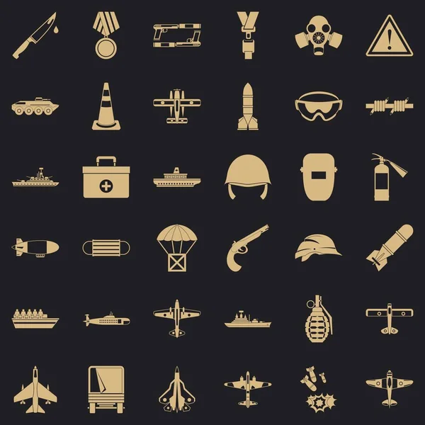 Military depot icons set, simple style Stock Vector Image by ...
