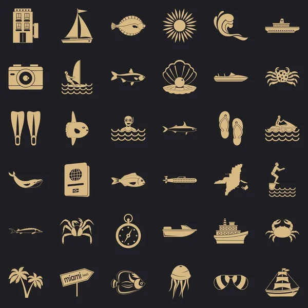 Nautical icons set, simple style Stock Vector Image by ©ylivdesign ...