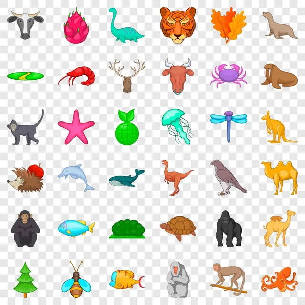 Conjunto de iconos de fauna, estilo de dibujos animados 2024 Conjunto de iconos de fauna, estilo de dibujos animados 2024