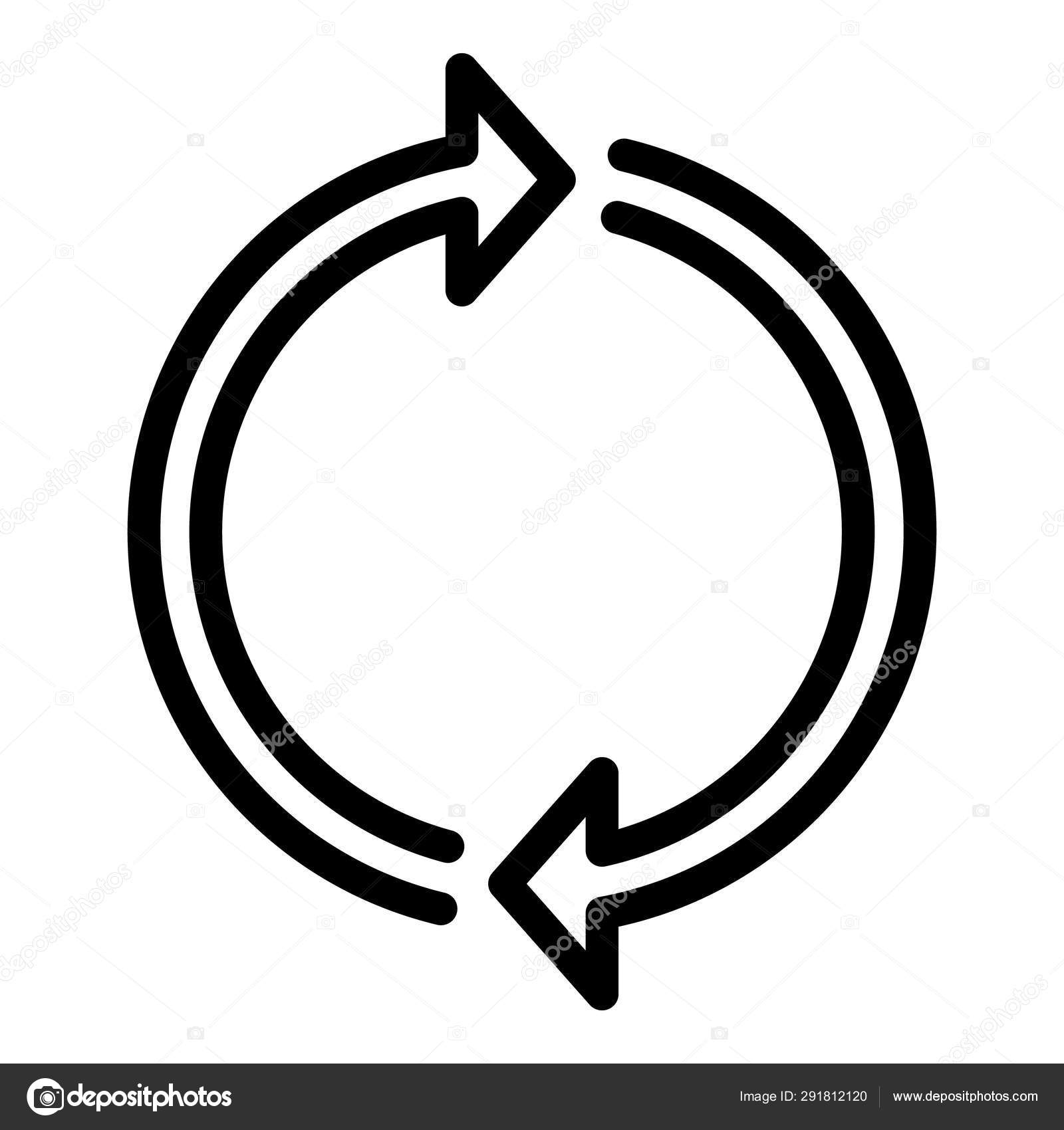 Two arrows forming a circle icon, outline style Stock Vector Image by ...