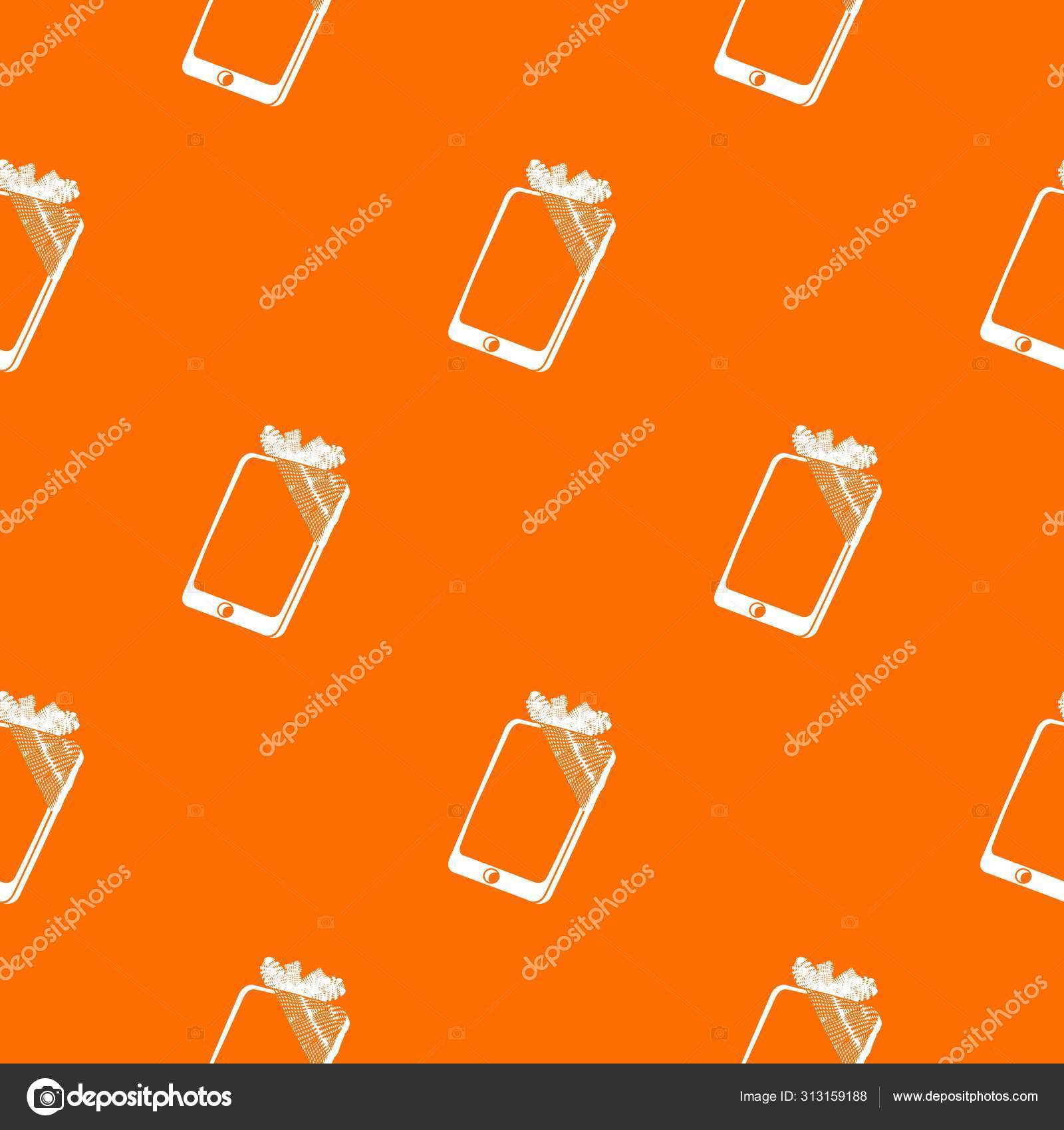 Broken screen smartphone pattern vector orange — Stock Vector ...