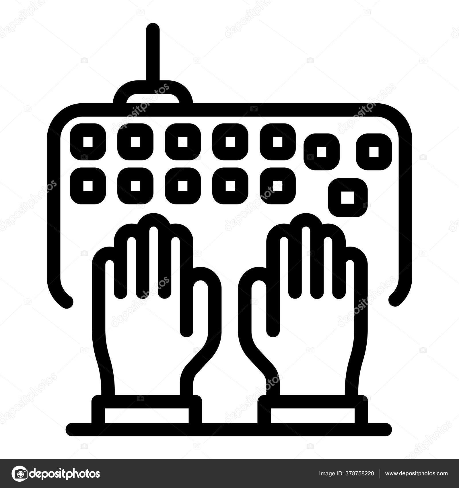Typing keyboard icon, outline style Stock Vector Image by ©ylivdesign ...