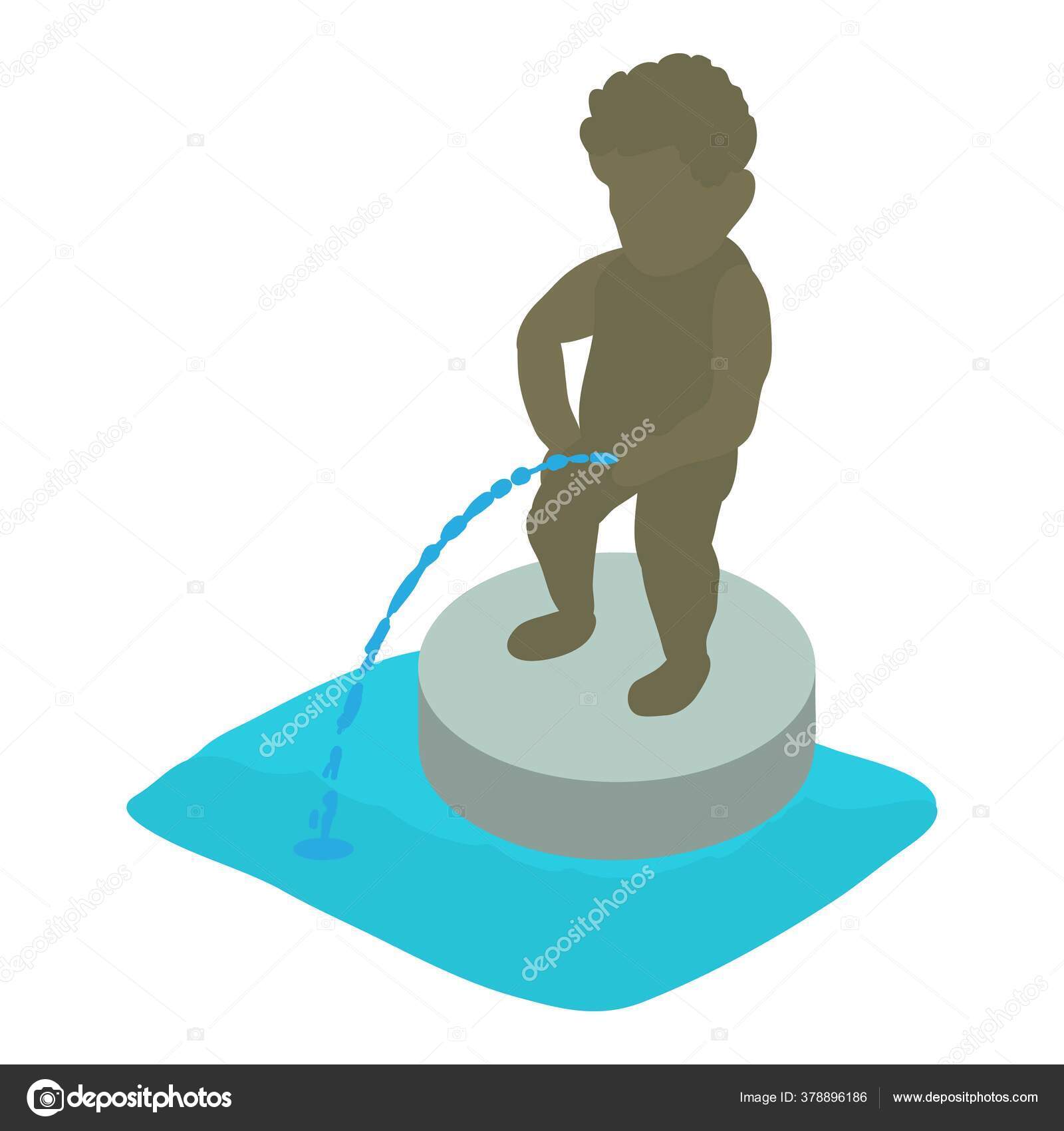 Manneken pis icon, isometric style Stock Illustration by ©ylivdesign ...