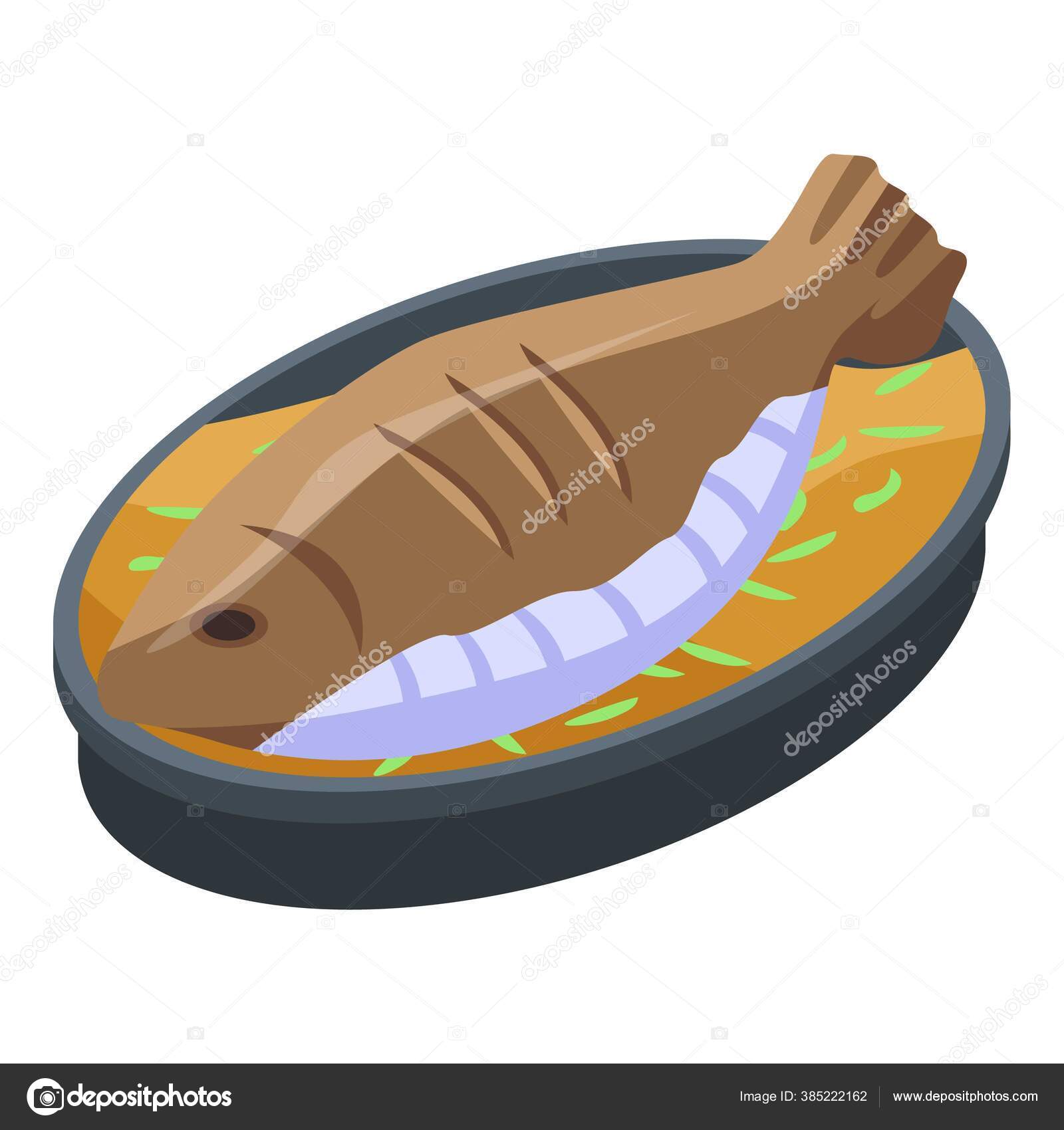 Fried fish icon, isometric style Stock Vector Image by ©ylivdesign ...