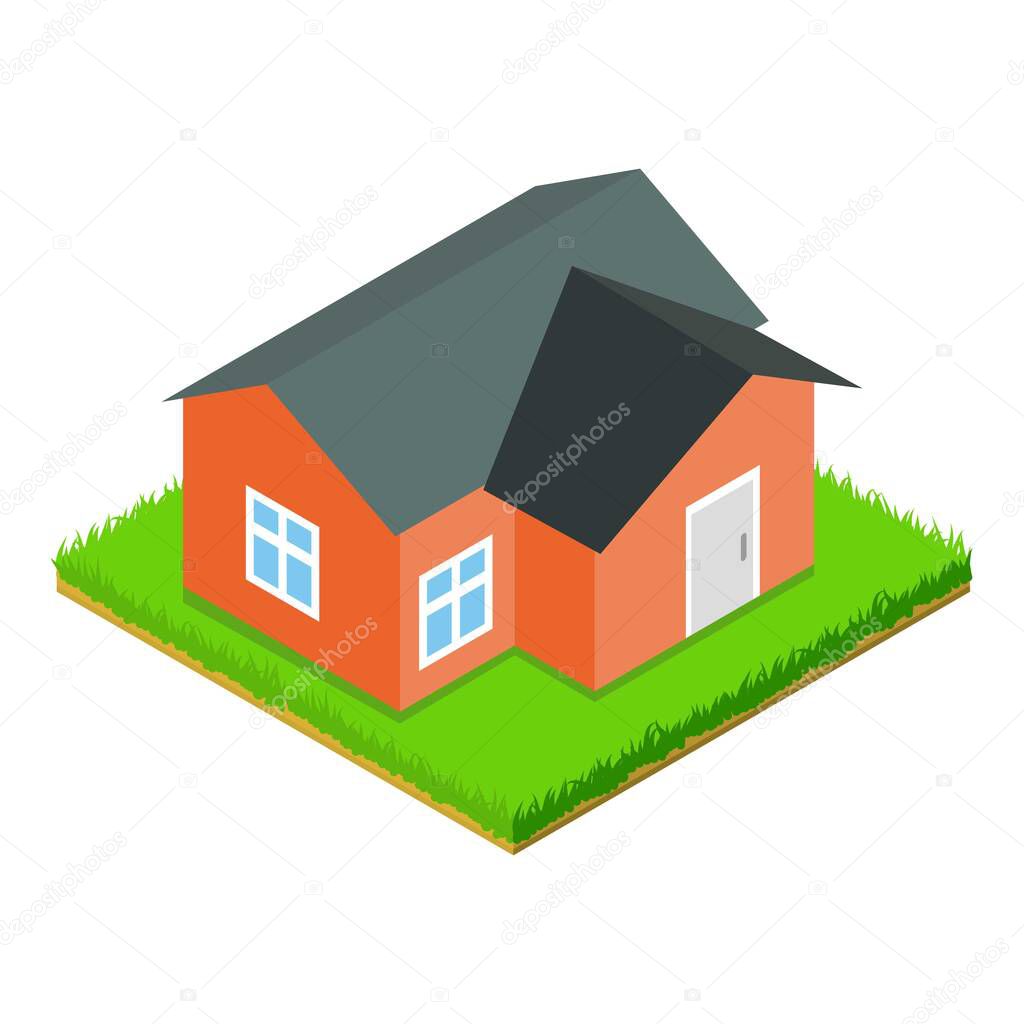 Casa de campo icono, estilo isométrico 2024