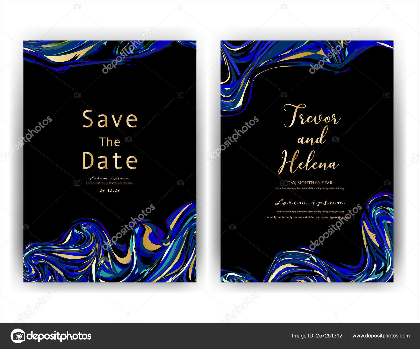 Wedding Invitation Card Date Wedding Card Modern Card Design Geometric ...