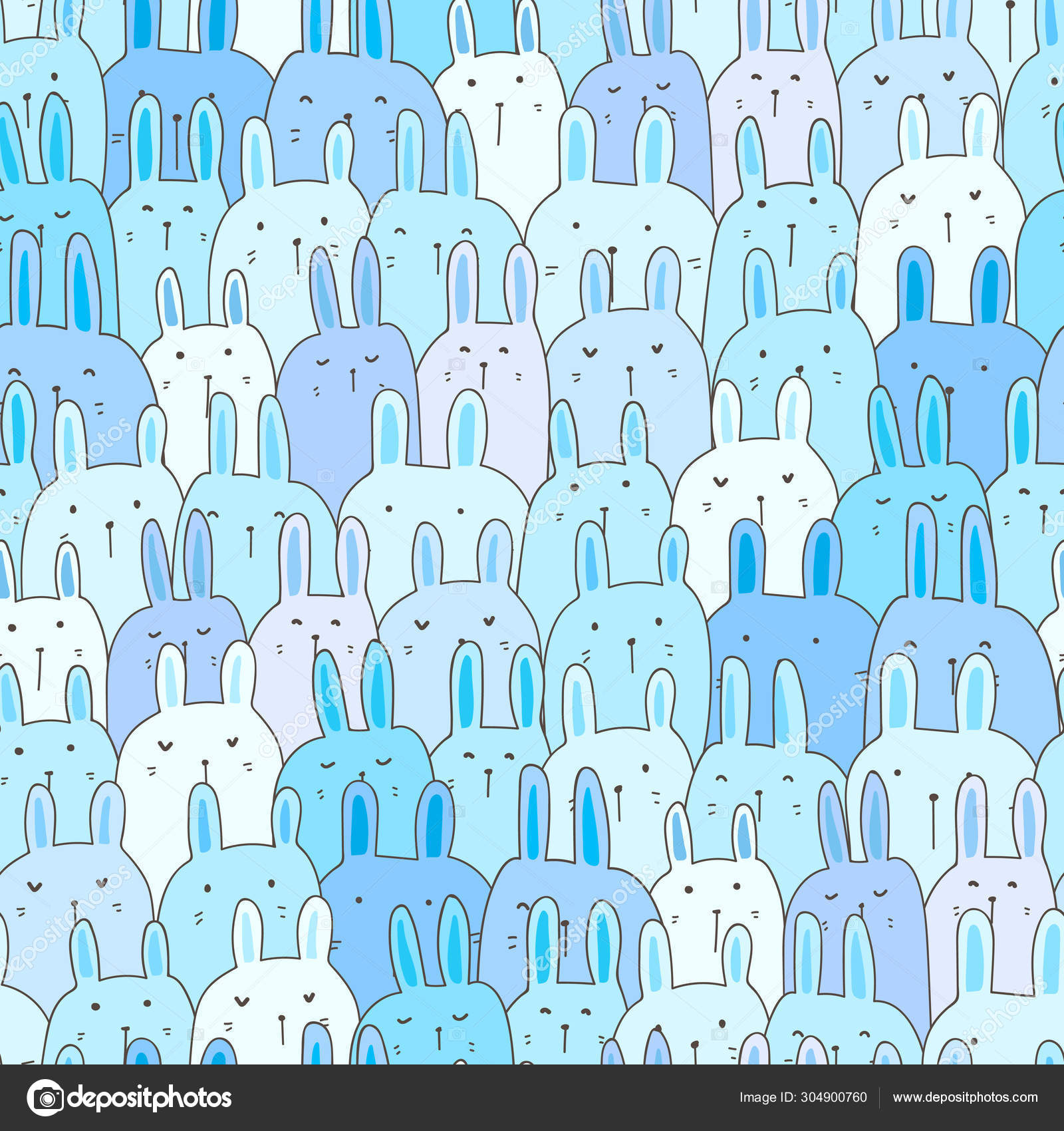 Cute Bunny Seamless Pattern Background Vector Illustration — Stock ...