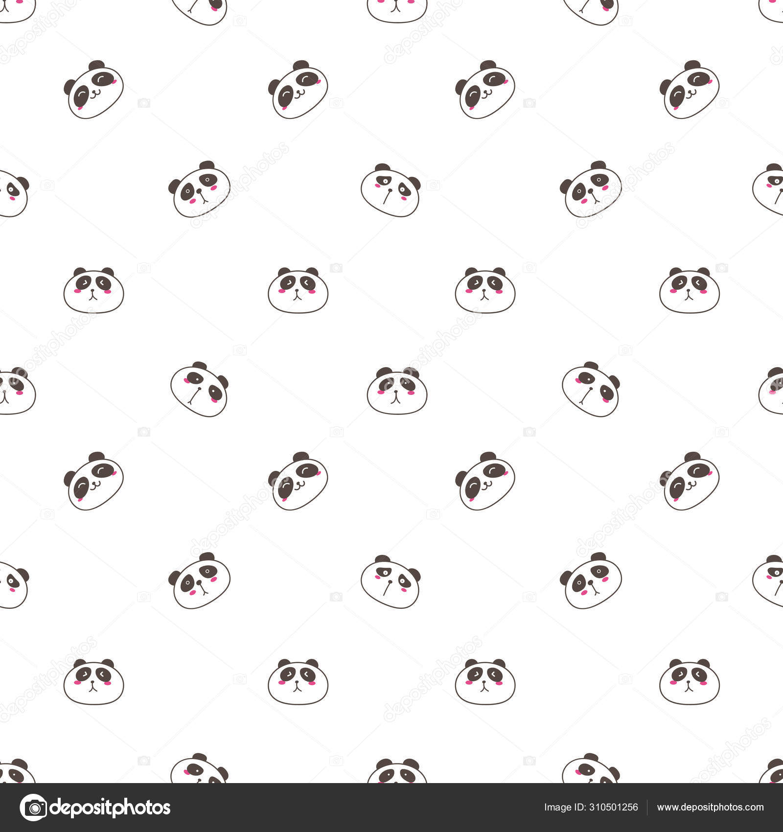 Cute Panda Seamless Pattern Background Vector Illustration Stock Vector ...