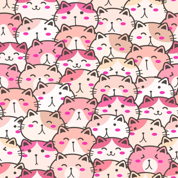 Cute Cat Seamless Pattern Background Vector Illustration Fabric Gift ...