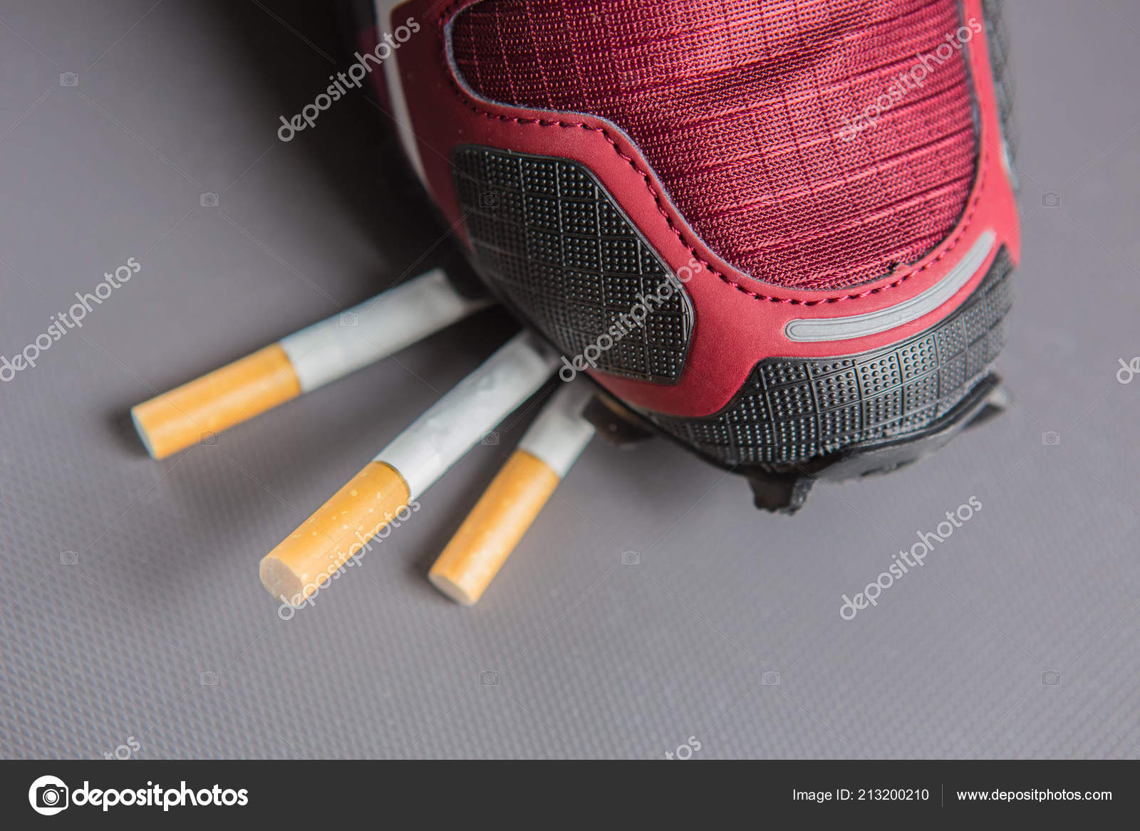 Leg Sneaker Treading Cigarettes Concept Combating Smoking Stock Photo ...