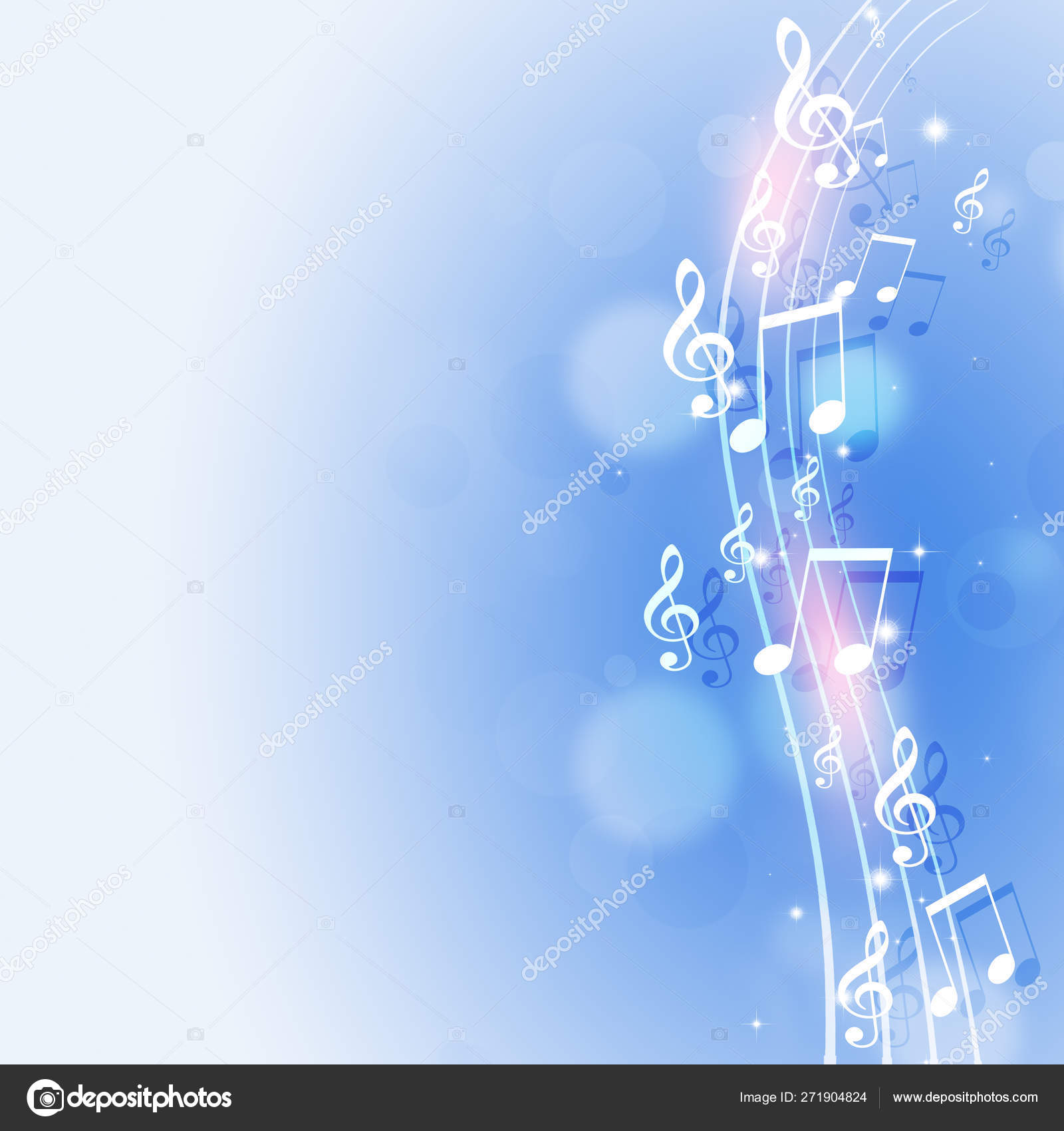 Blue Music Notes Background