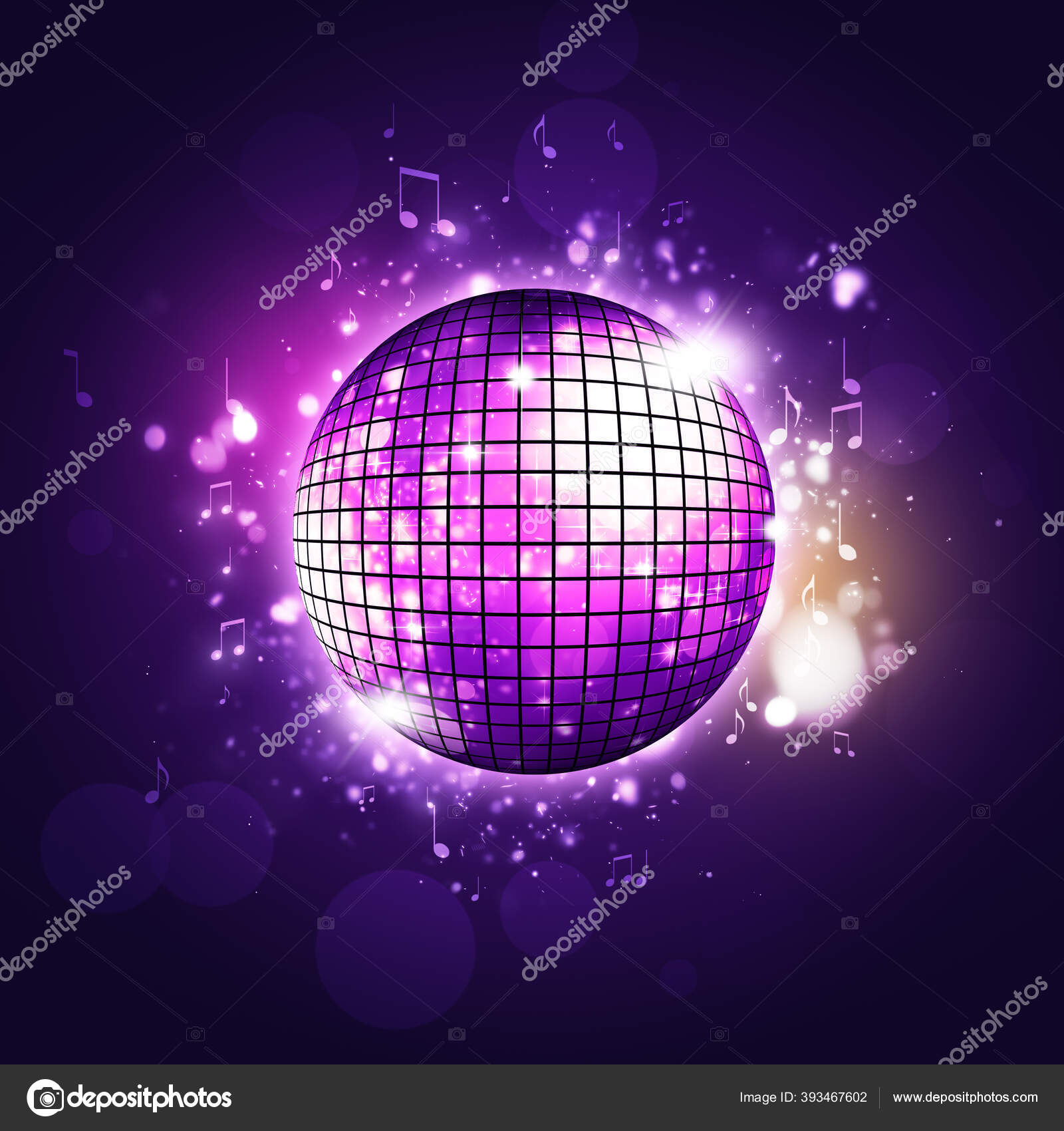 Classic Synthpop Retro Disco Ball Music Background Active 80S Party ...
