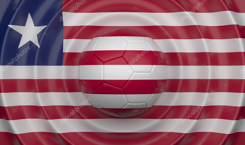 Liberia, pelota de fútbol sobre un fondo ondulado, complementando la ...