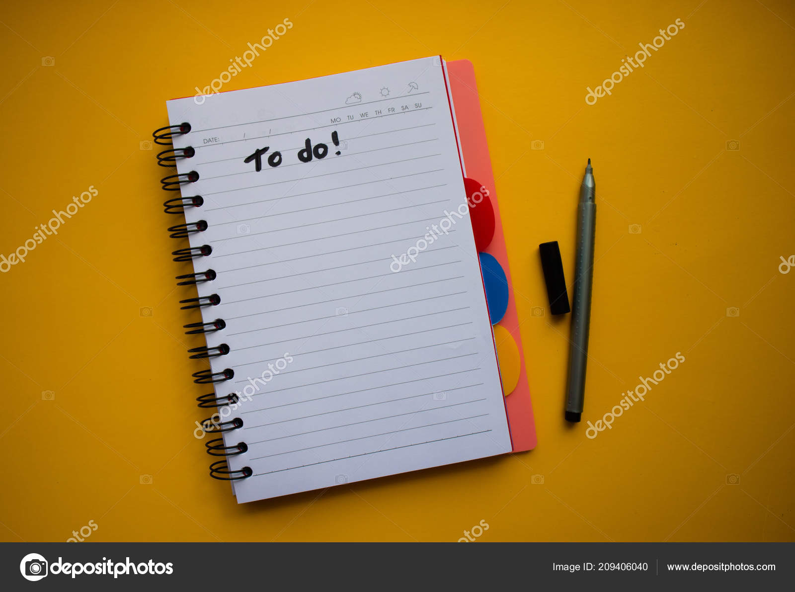 Colorful Blank Sticky Note Empty Post Notes Office Clamps Blue Stock ...