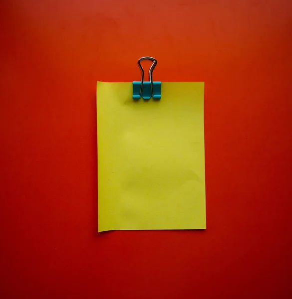 colorful blank sticky note or empty post notes with office clamps on ...