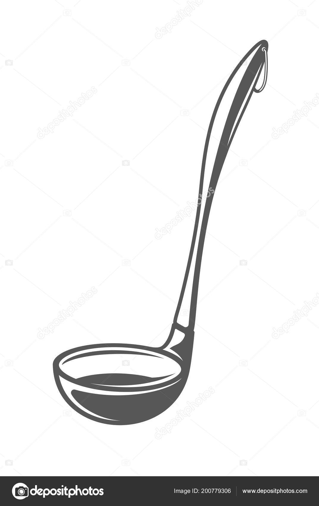 Ladle Isolated White Background Symbol Cooking Design Logo Emblem ...