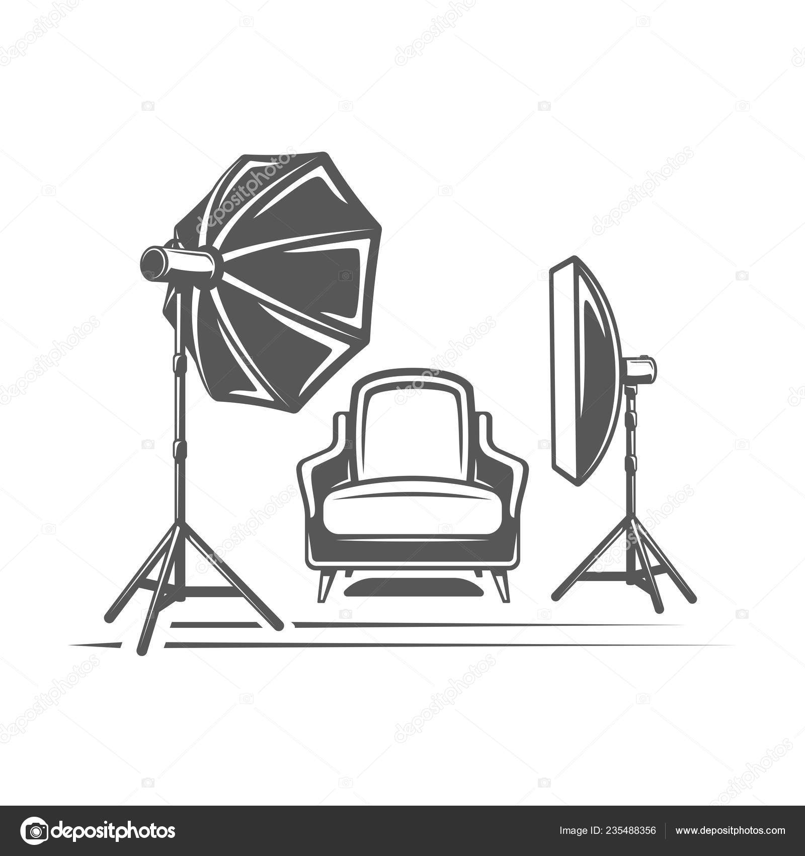 Photo Studio Element Isolated White Background Vector Illustration ...