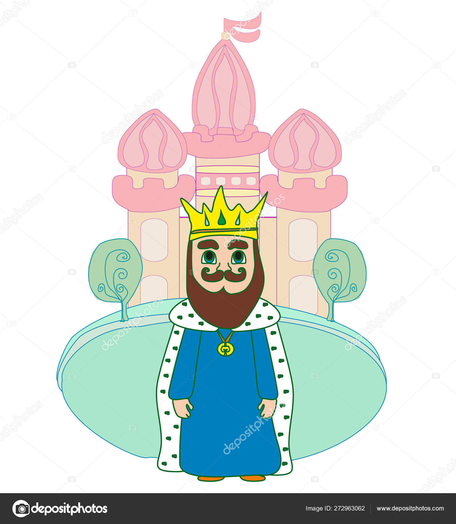 King in front of castle Stock Vector Image by ©JackyBrown #272963062