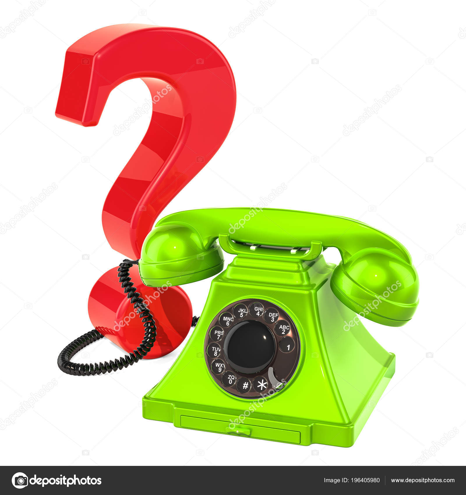 Question Mark Phone Concept Rendering Isolated White Background Stock ...