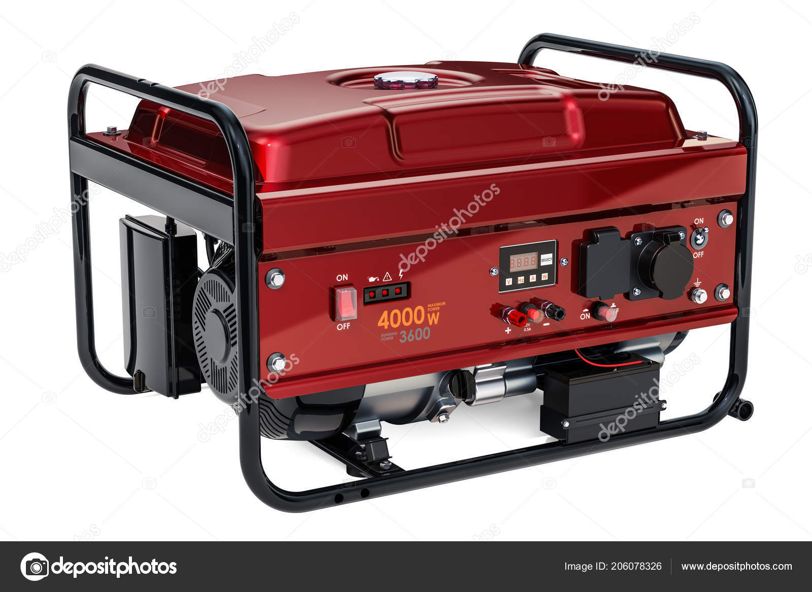 Gasoline Generator Rendering Isolated White Background Stock ...