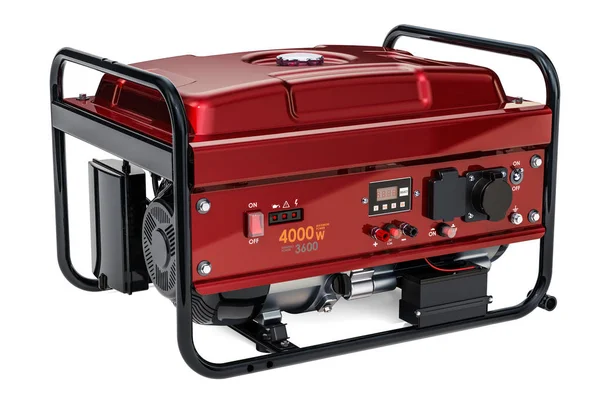 Generador de gasolina, renderizado 3D aislado sobre fondo blanco 2024