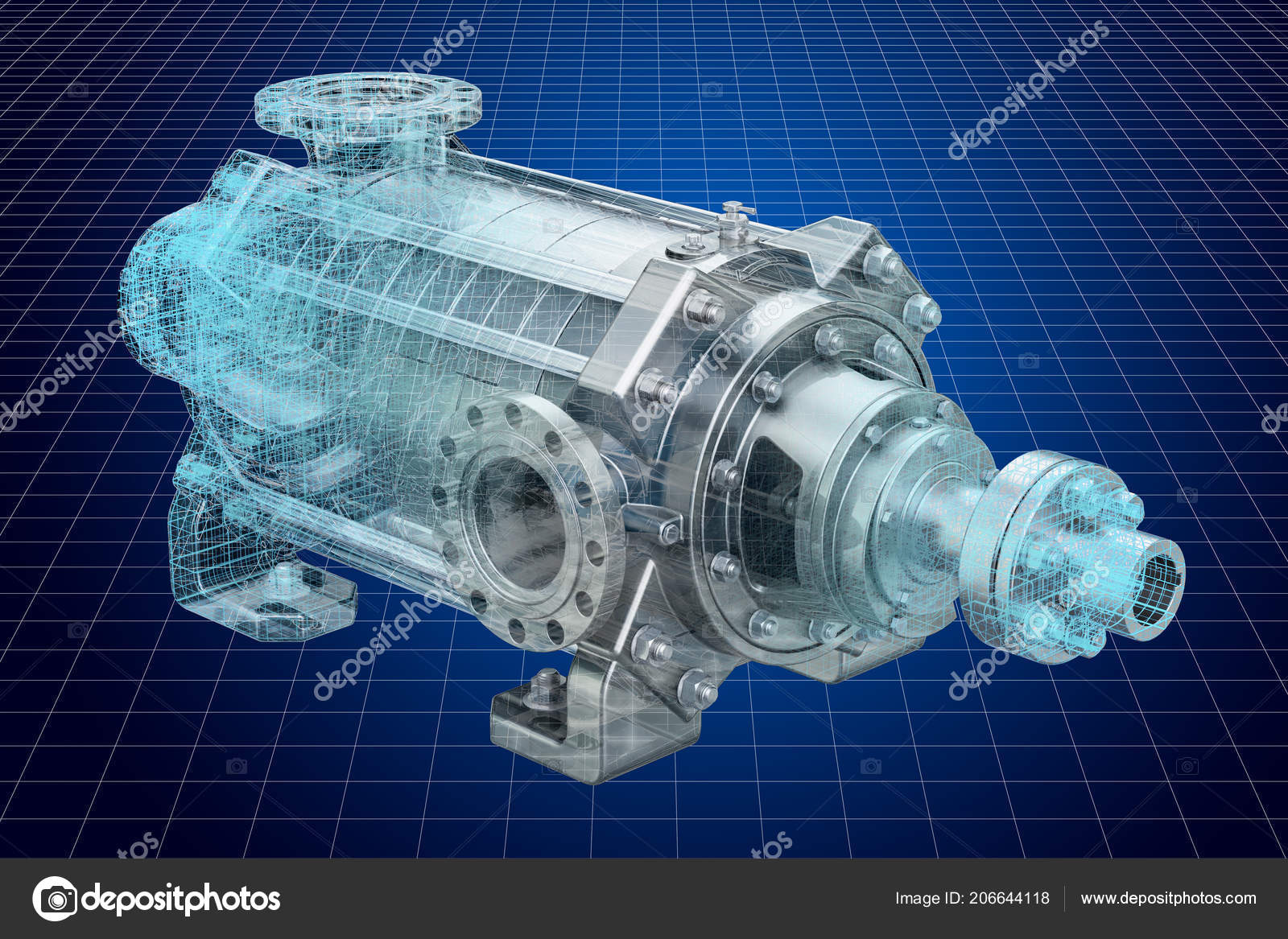 Visualization Cad Model Centrifugal Pump Rendering — Stock Photo ...