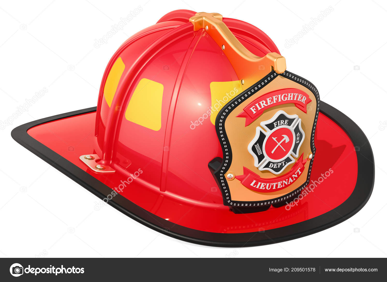 Firefighter Helmet Rendering Isolated White Background Stock Photo by ...