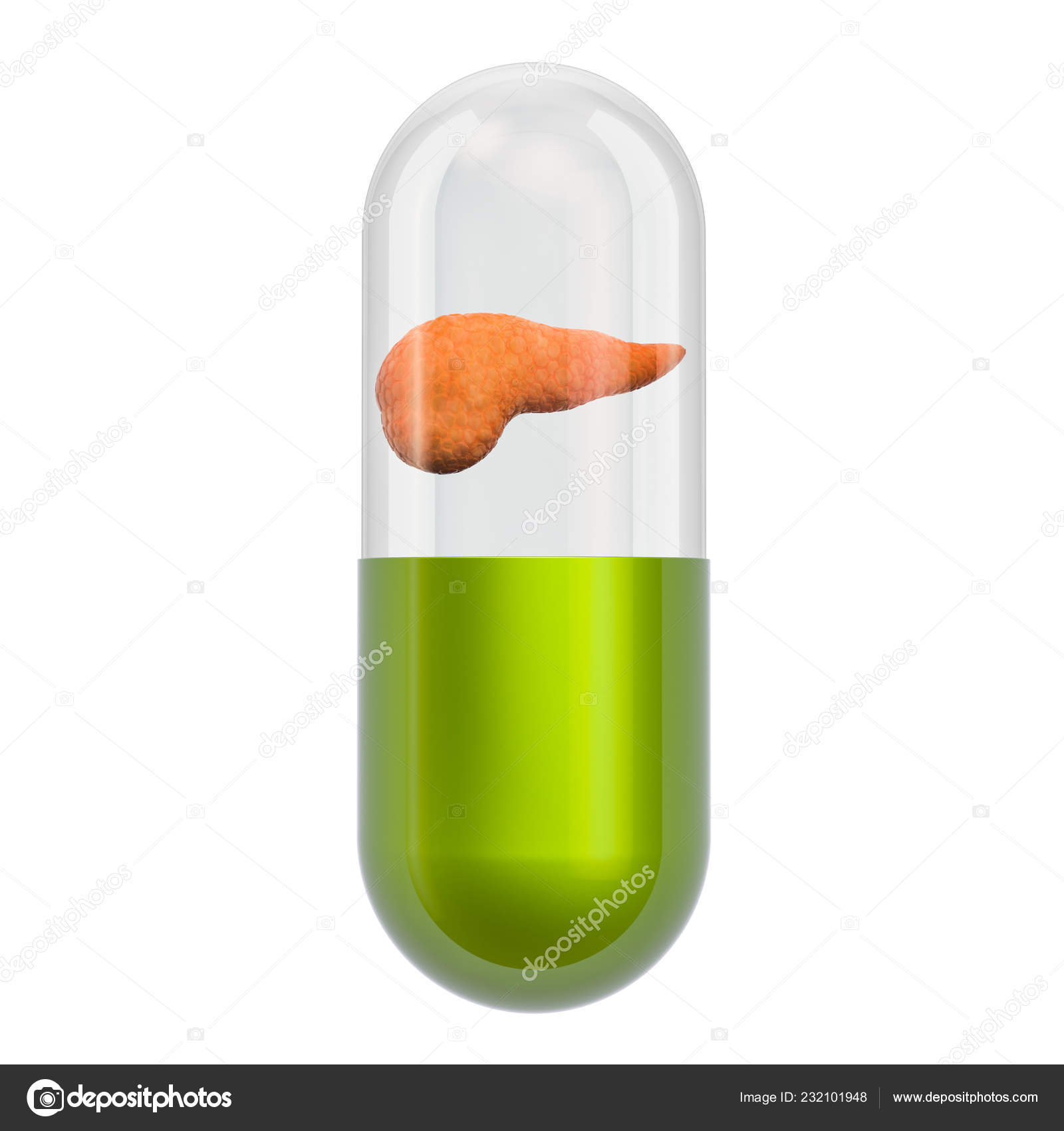 Drug Pancreatic Disease Concept Rendering Isolated White Background ...