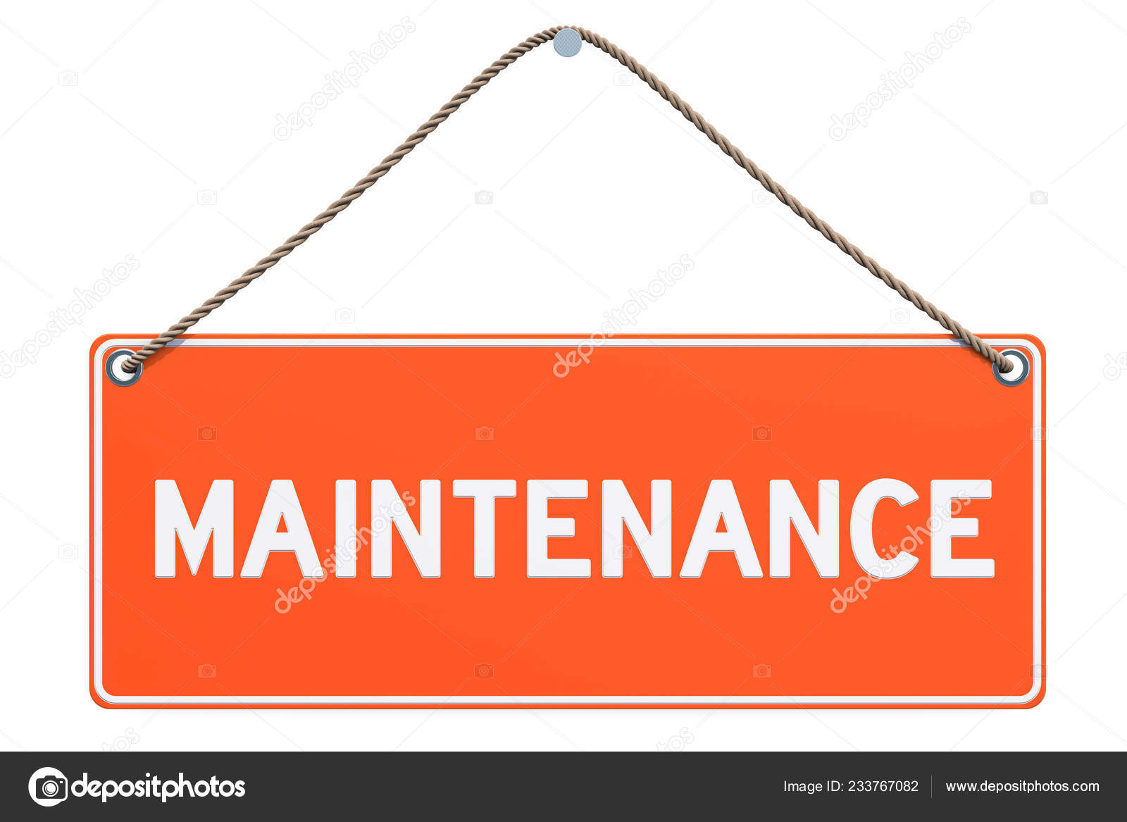 Maintenance Hanging Sign Rendering Isolated White Background — Stock ...