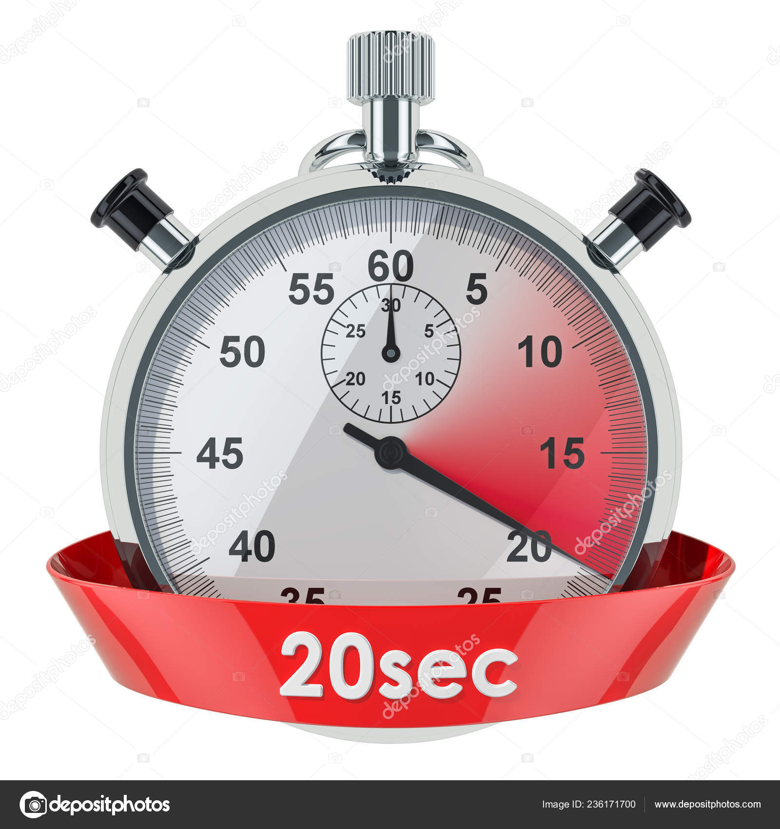 Stopwatch Met Seconden Timer Rendering Geïsoleerd Witte Achtergrond ...