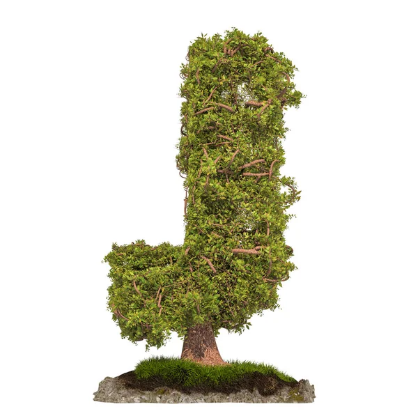 Tree Letter Tree Shaped Letter Rendering Isolated White Background ...