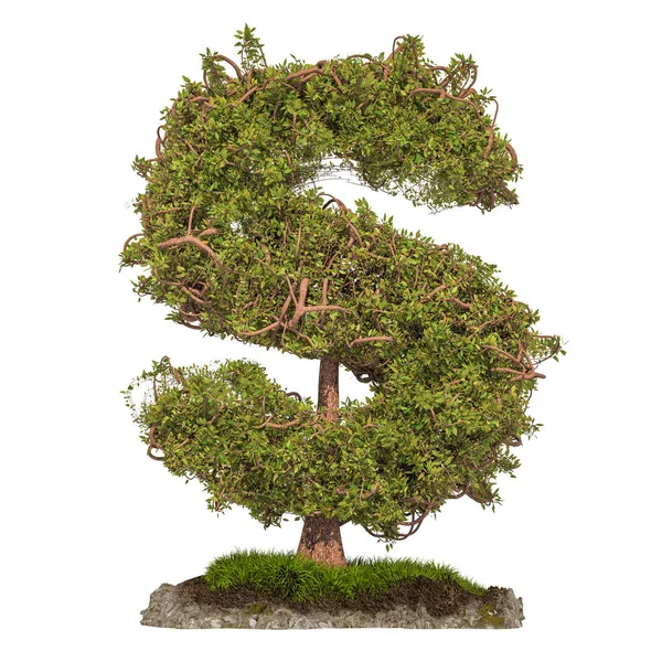 Árbol Letra Árbol Forma Letra Representación Aislada Sobre Fondo Blanco ...