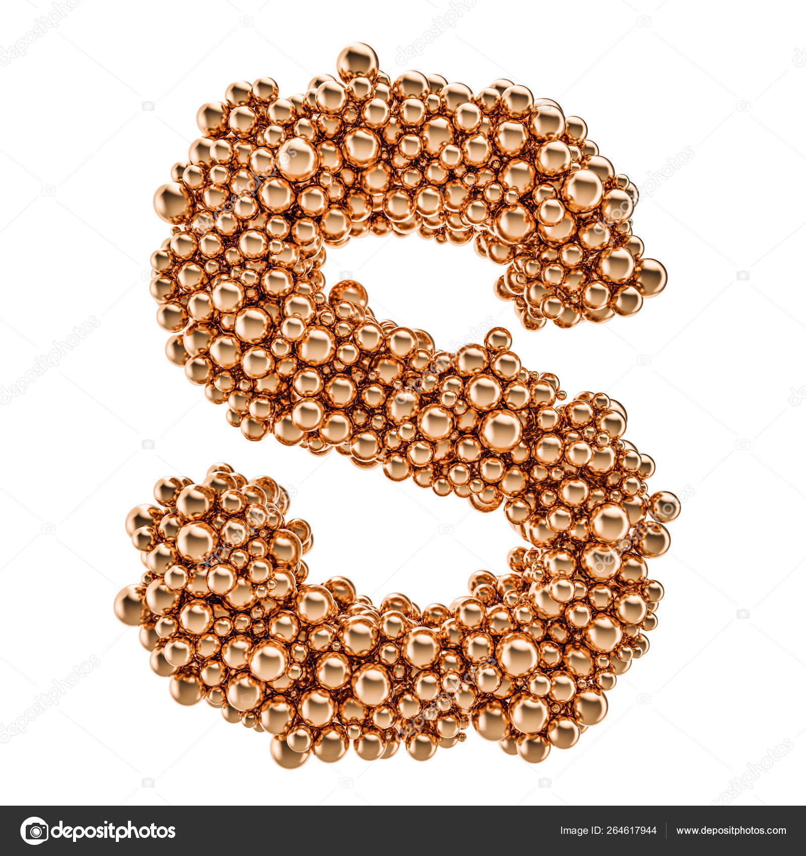 Golden letter S from gold balls, 3D rendering Stock Photo by ©alexlmx ...