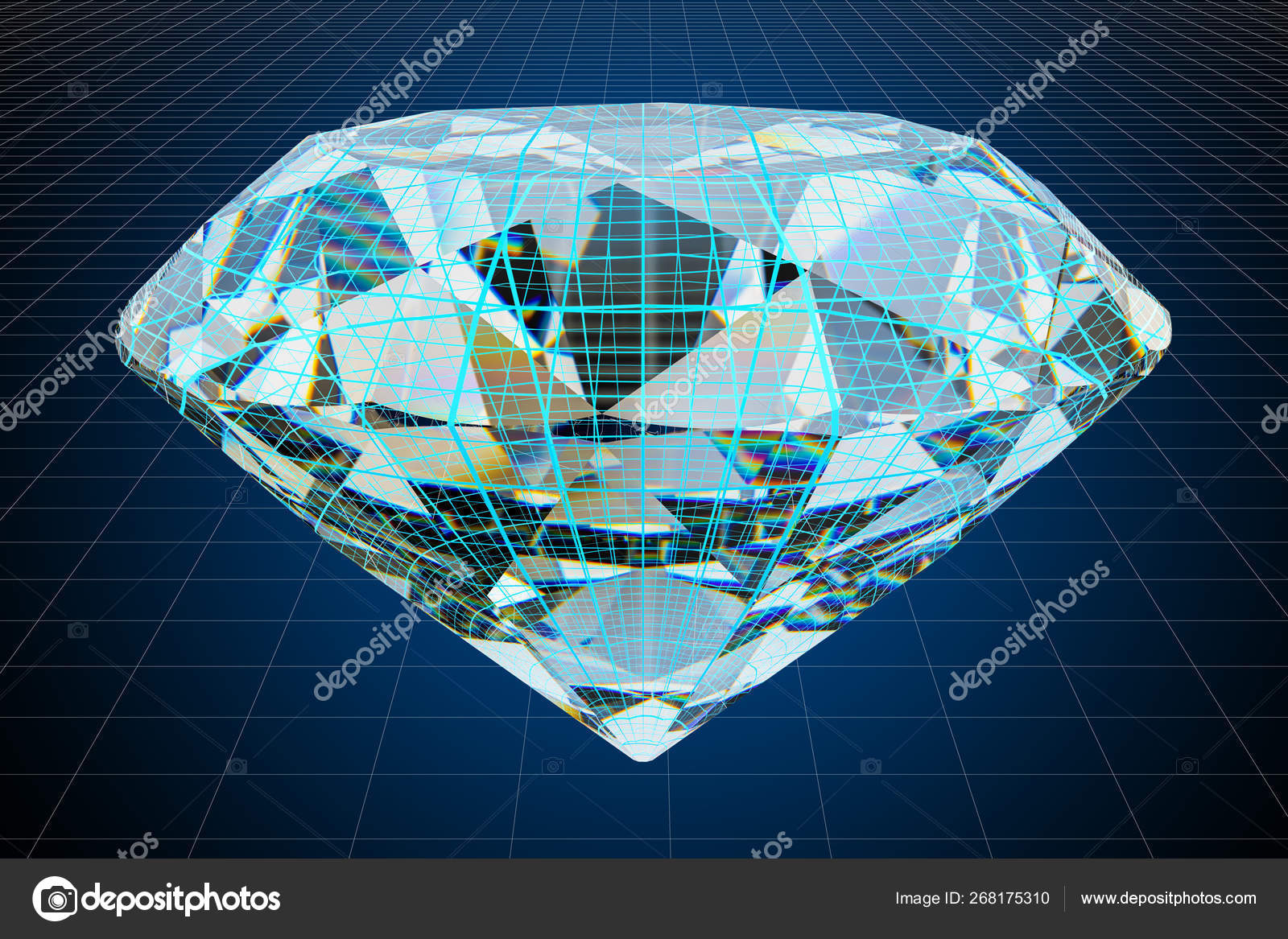 Visualization 3d cad model of diamond, 3D rendering — Stock Photo ...
