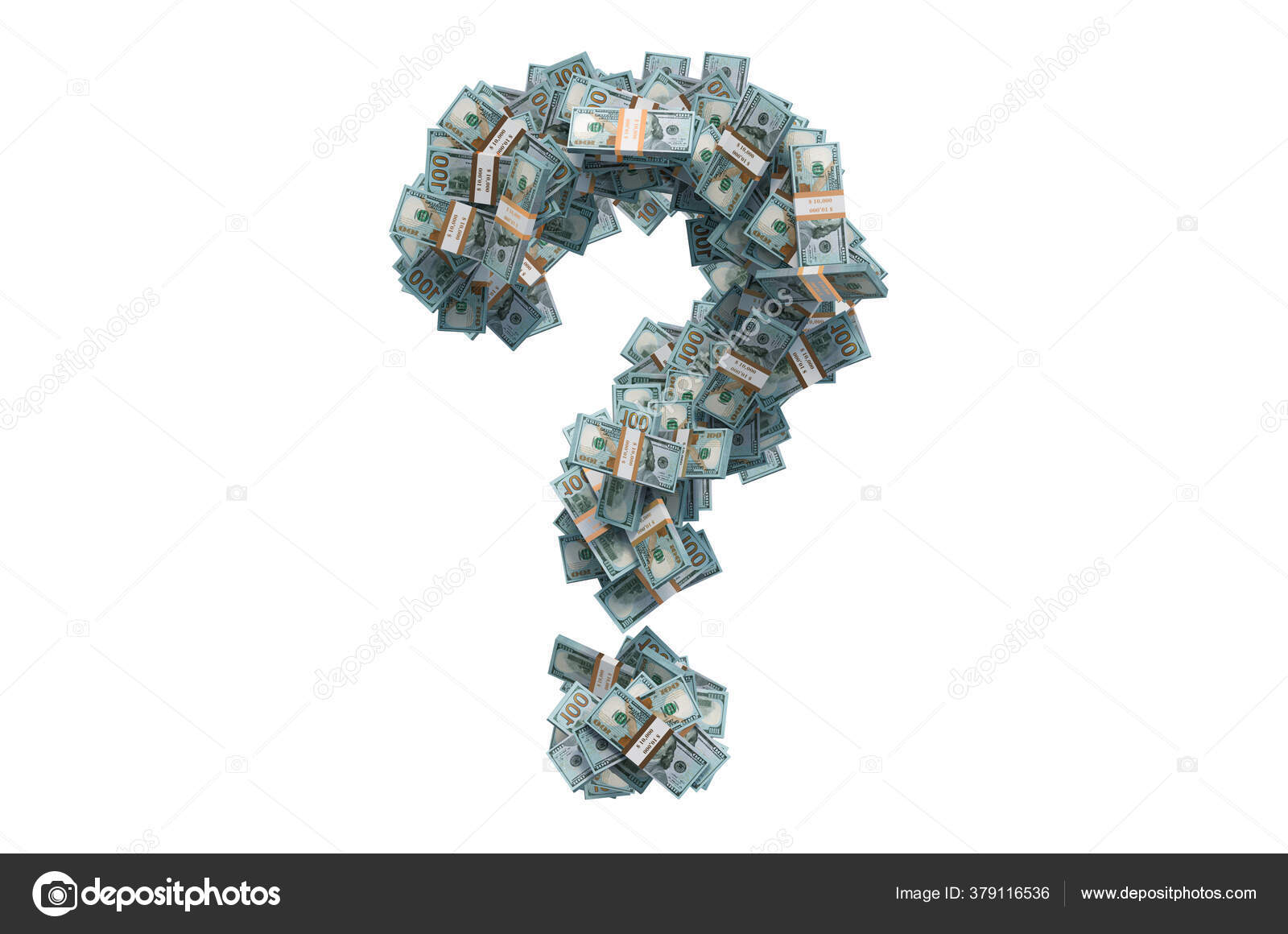 Question Mark Dollar Packs Financial Question Concept Rendering ...