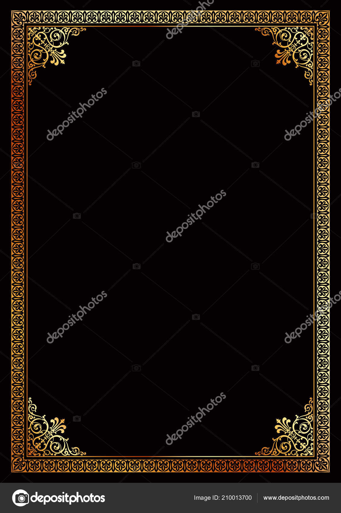 Dekorative Goldene Umrandung Hintergrund Zertifikatschablone ...