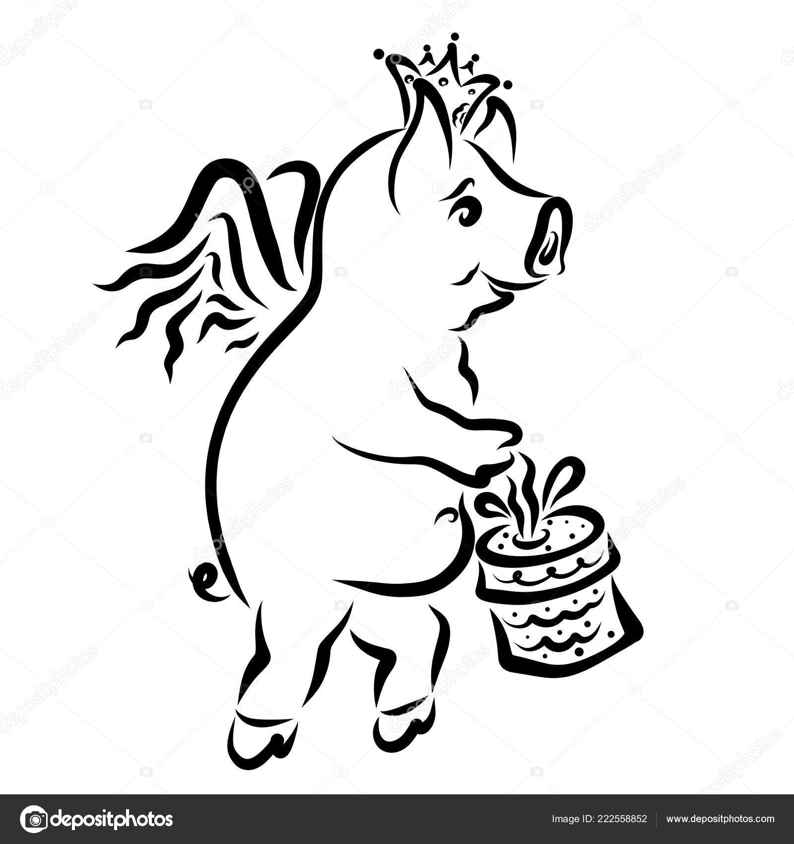 Winged Prince Pig Gift Holiday — Stock Photo © Yuliya_Nazaryan #222558852