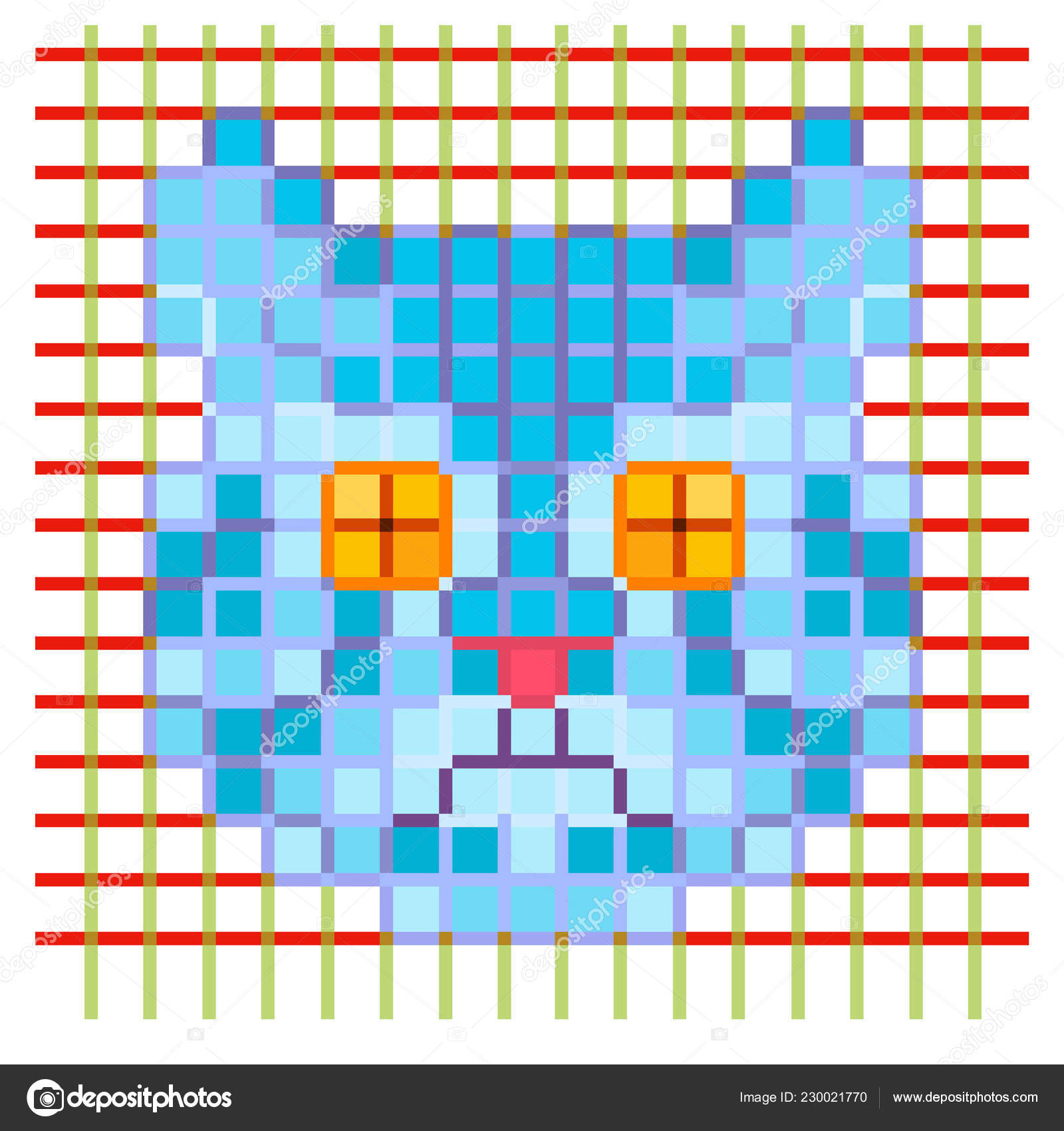 Head Cat Squares Checkered Background Stock Photo by ©Yuliya_Nazaryan ...