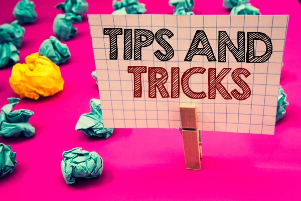 Writing note showing Tips And Tricks. Business photo showcasing ...