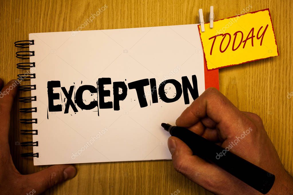 Escritura a mano redacción de texto Excepción. Concepto que significa ...