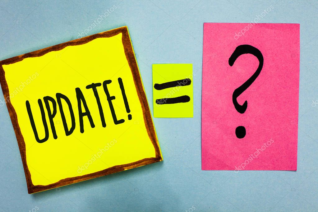 Escritura a mano de texto Actualización Motivational Call. Concepto ...