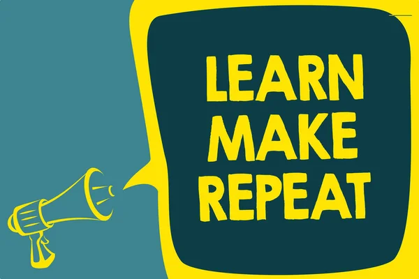 Conceptual hand writing showing Learn Make Repeat. Business photo ...