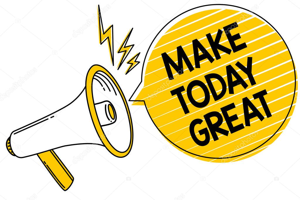 Texto de escritura a mano Make Today Great. Concepto significado ...