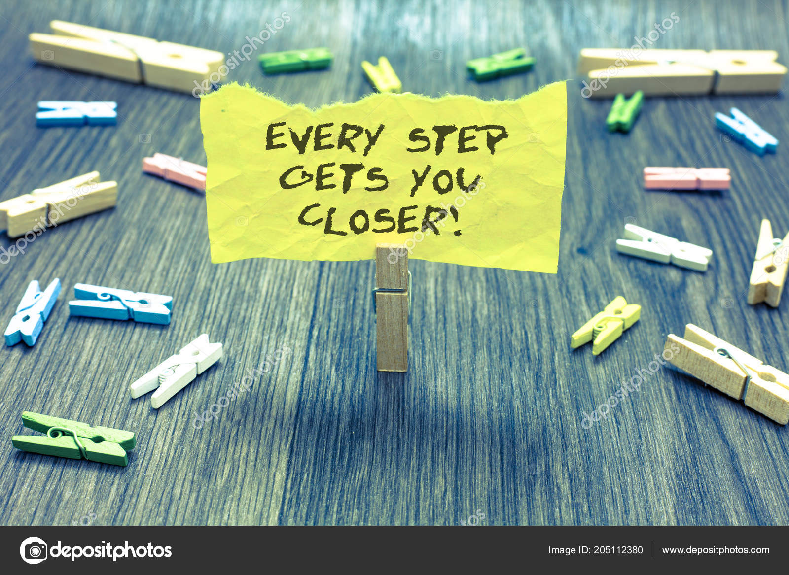 Handwriting Text Every Step Gets You Closer Concept Meaning Keep ...
